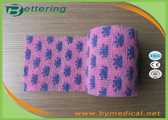 Non Woven Self Adhesive Bandage Roll , Coflex Pink Cohesive Tape For ...