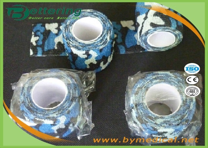 Blue Colour Camouflage Printing Non Woven Cohesive bandage Pre Wrap for ...